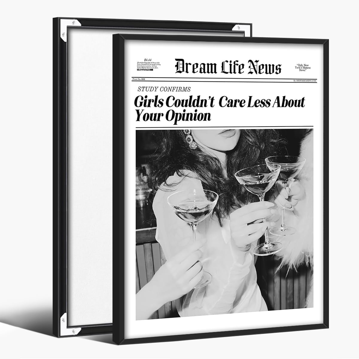 AABERIC Retro Newspaper Posters Positive Affirming Quotes Posters Black ...