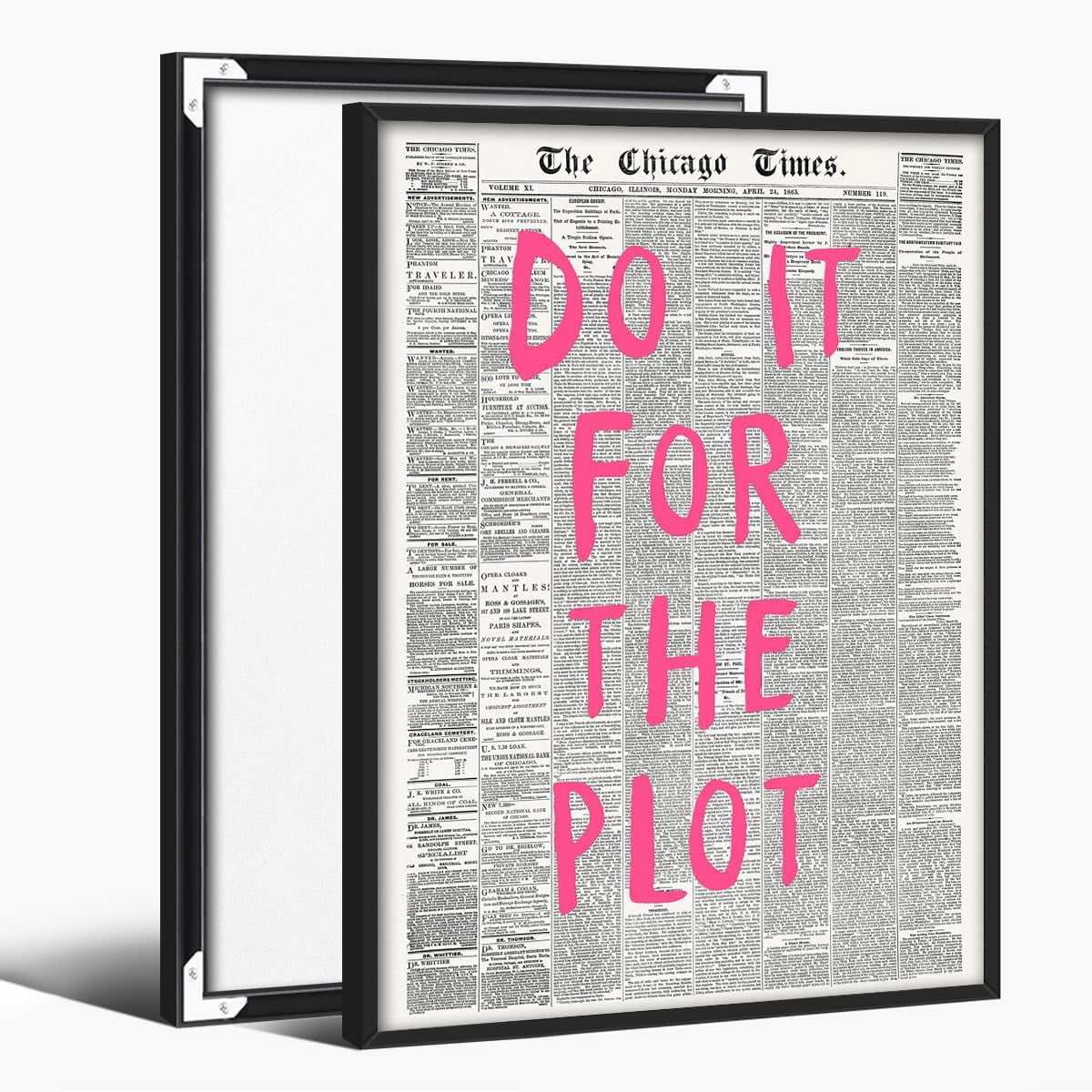 AABERIC Retro Newspaper Posters Positive Affirming Quotes Posters Black ...