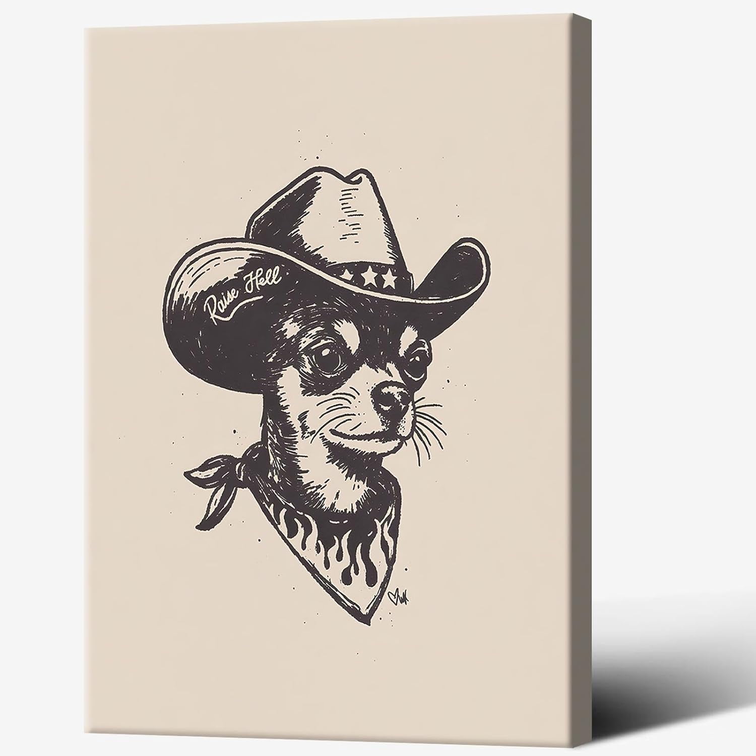AABERIC Retro Raisin Hell Cowdog Posters Western Cowboy Dog Wild West ...