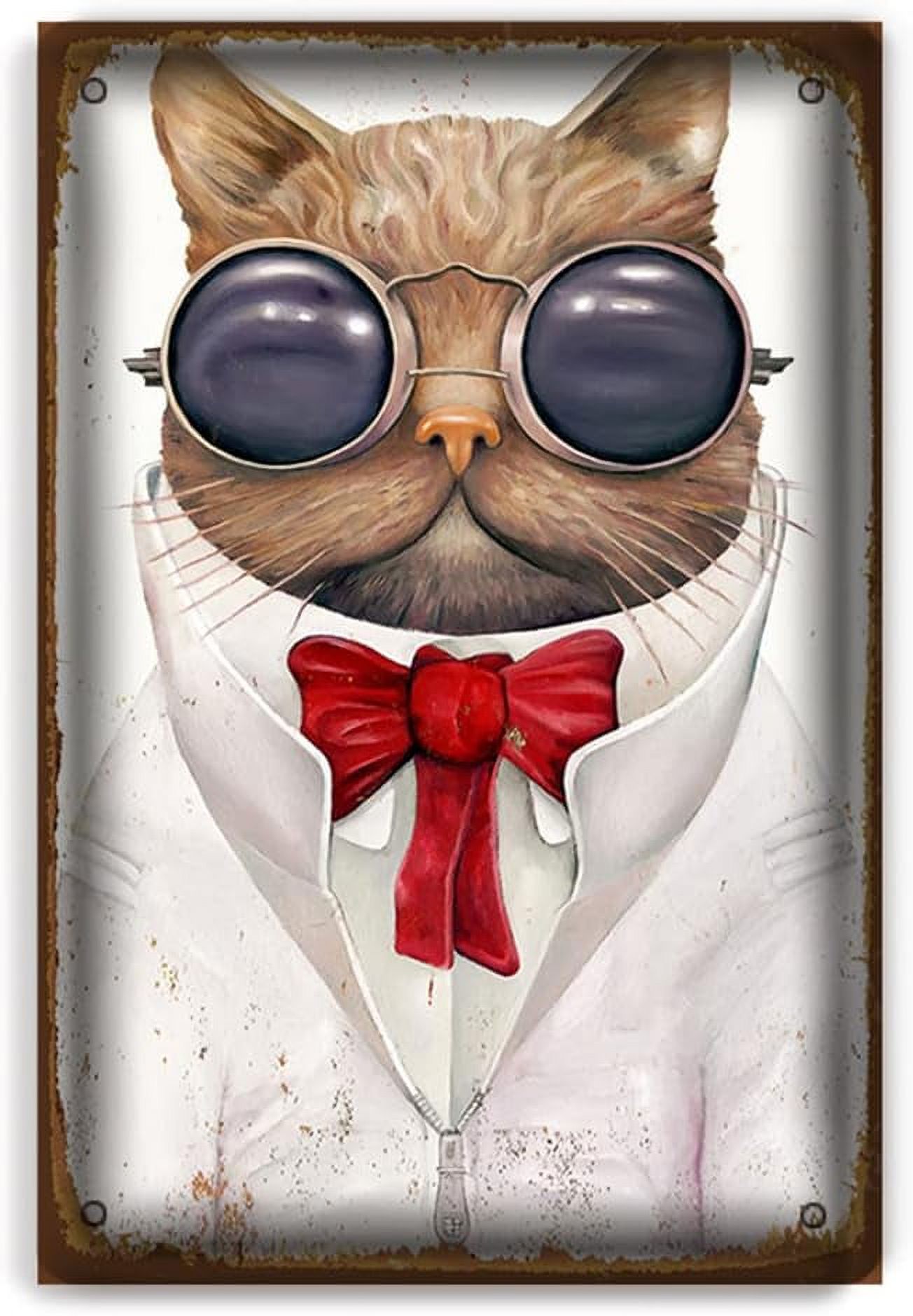 AABERIC Retro Tin Sign Metal Poster Vintage Wall Decor Farm Animal Cat ...