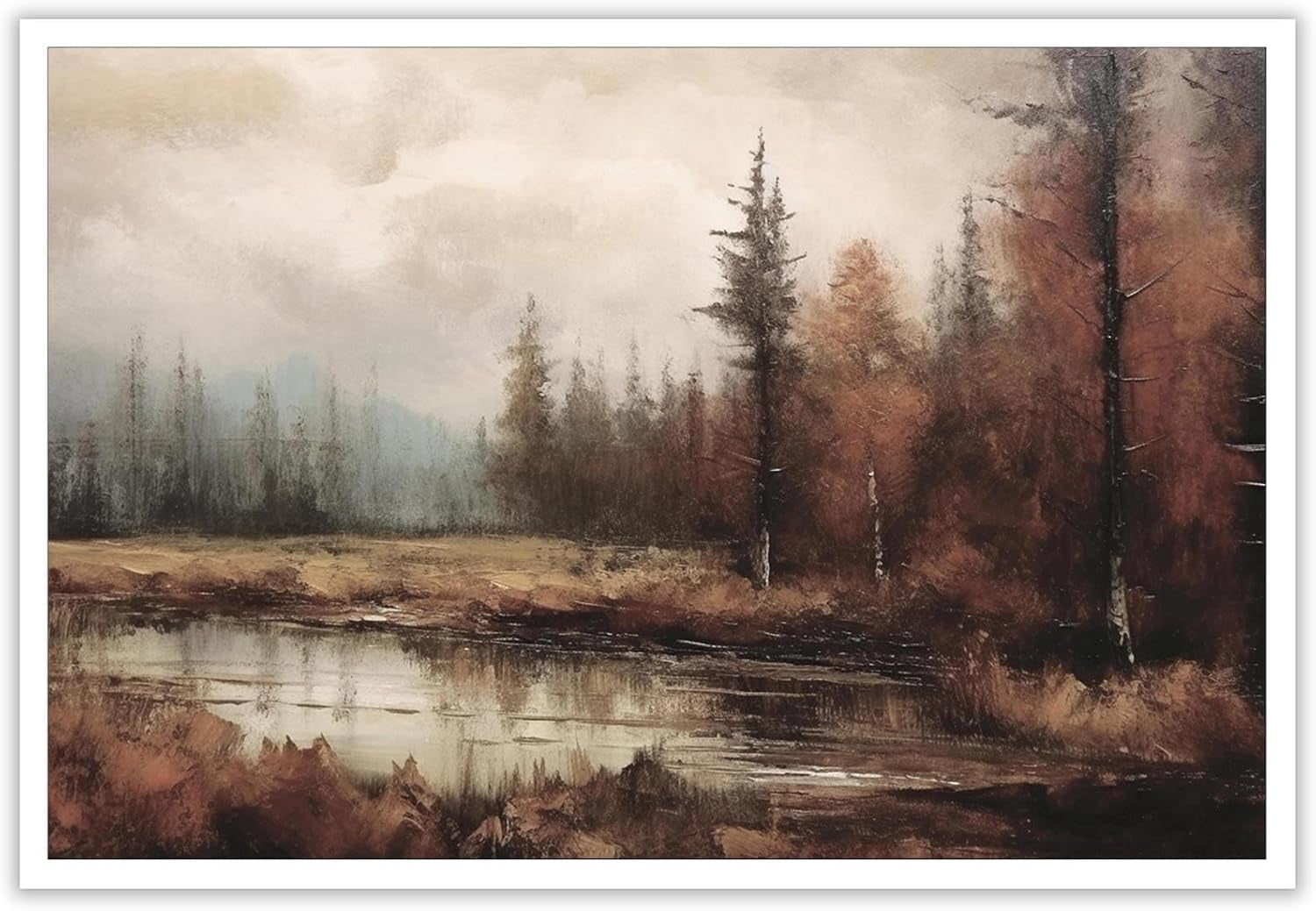 AABERIC Retro Trendy Forest Posters Nature Scenery Canvas Wall Art ...