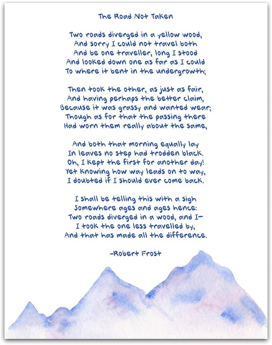 AABERIC Robert Frost Inspirational Quotes Wall Art Decor , Minimalist ...