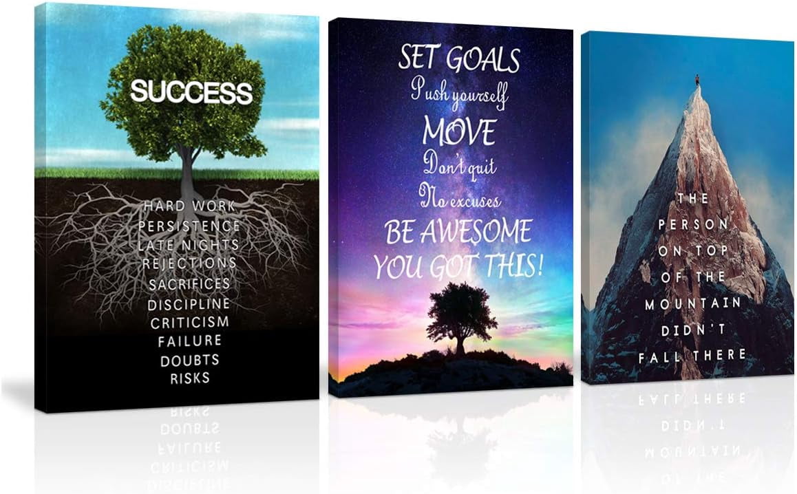 AABERIC Roots of Success Inspirational Wall Art Motivational ...