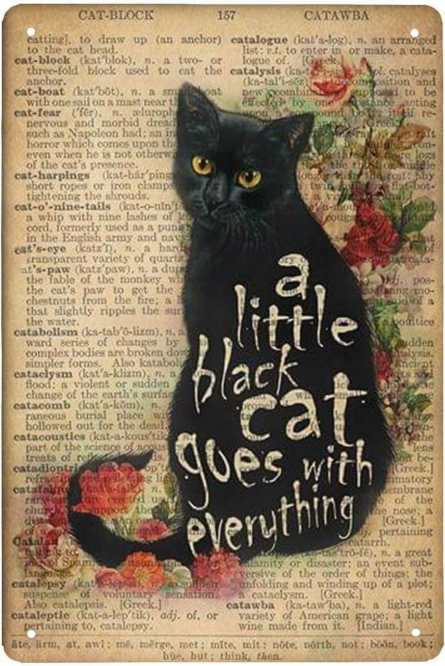 AABERIC Rose Dictionary a Little Black cat goes with Everything Retro ...