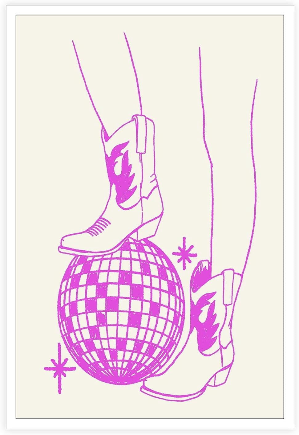 AABERIC Rubeoxn Retro Disco Darlin Posters Western Cowboy Wild West ...