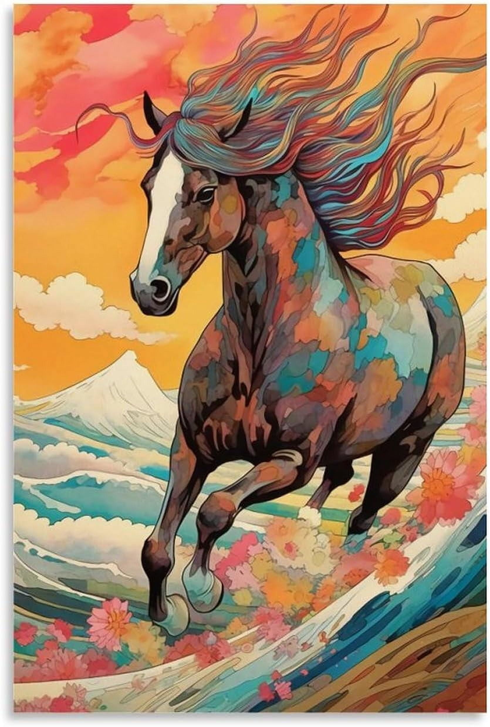 AABERIC Running Horse Animal Poster For Room Aesthetic Poster ...
