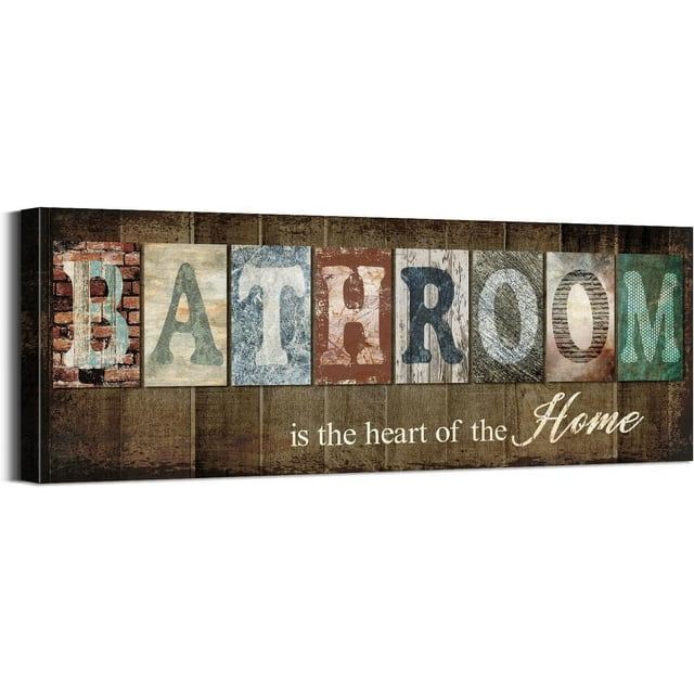 AABERIC Rustic Bathroom Wall Art Canvas Painting Inspirational ...