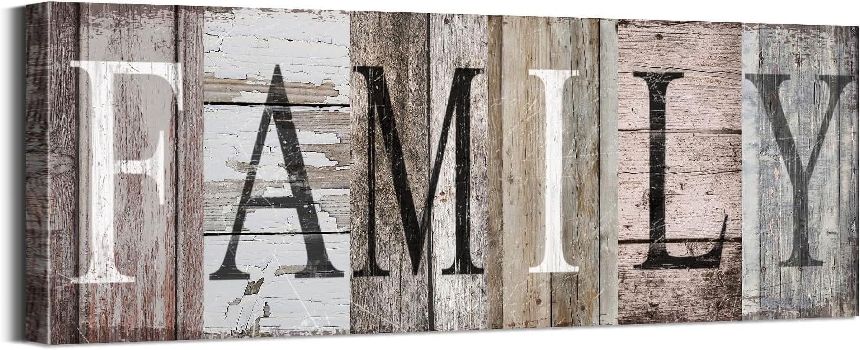 AABERIC Rustic Canvas Family Wall Art Farmhouse Country Wall Art Family ...