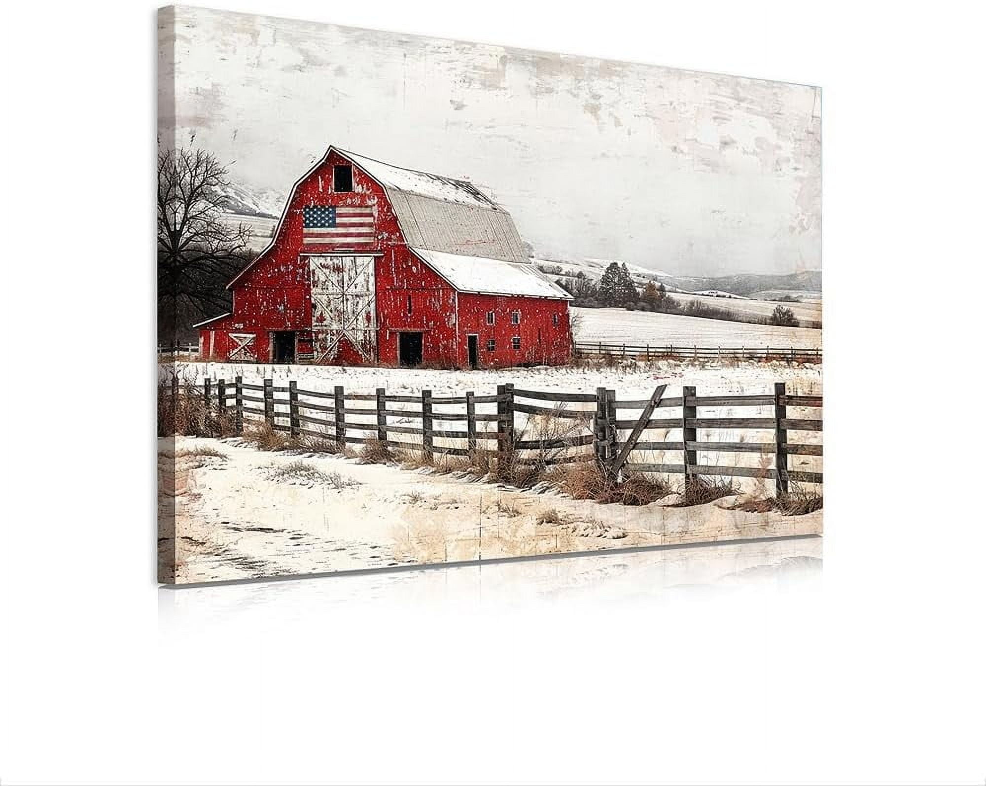 AABERIC Rustic Cow Pictures Wall Decor: Farmhouse Cow Canvas Wall Art ...