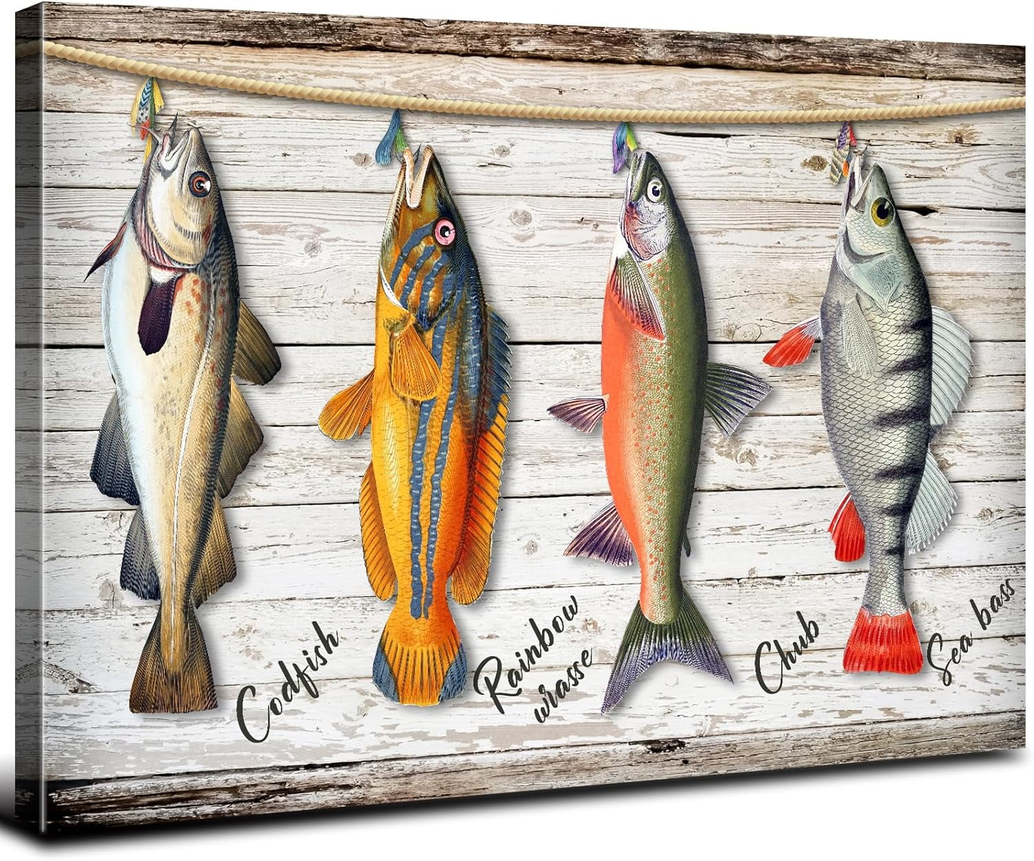AABERIC Rustic Fish Wall Art Kitchen Dinner Room Wall Decor Vintage ...
