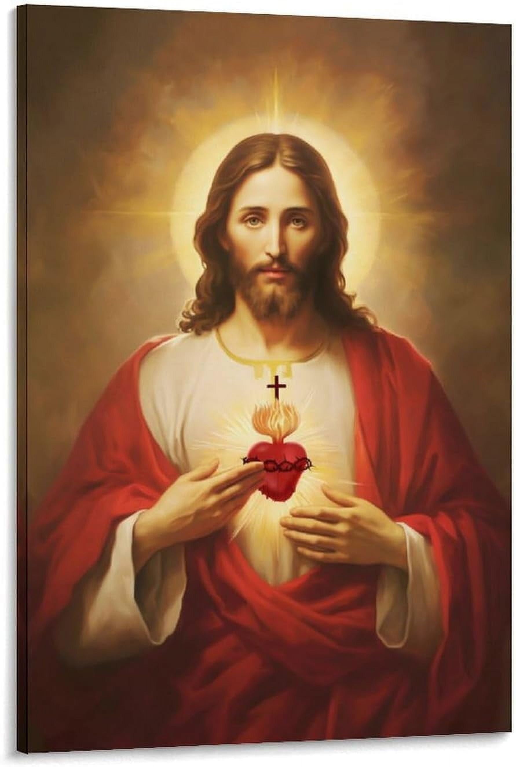 AABERIC Sacred Heart of Jesus Poster Christ Picture Religious Catholic ...