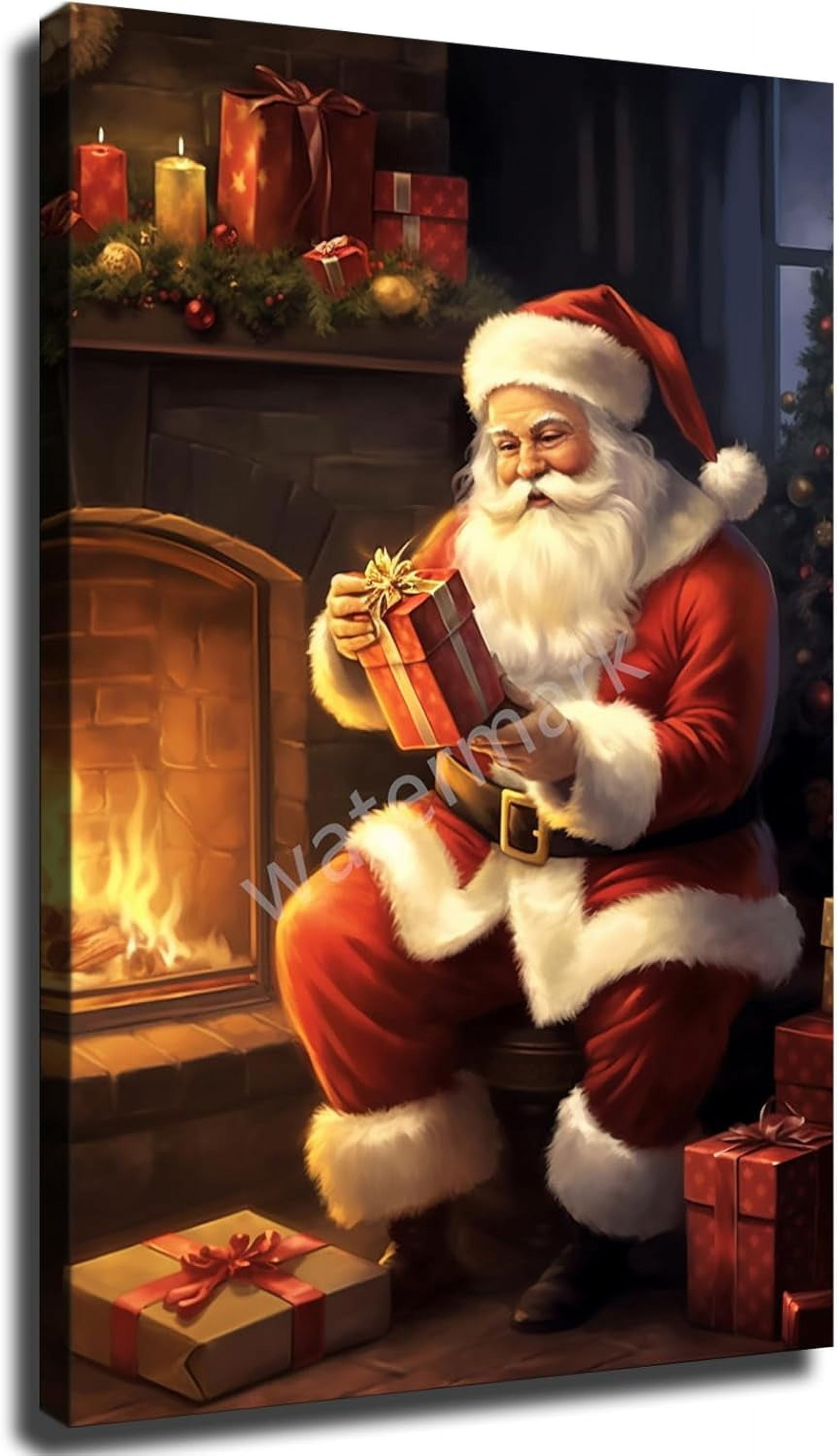 AABERIC Santa Claus Poster - Christmas Day illustration - Gift for ...