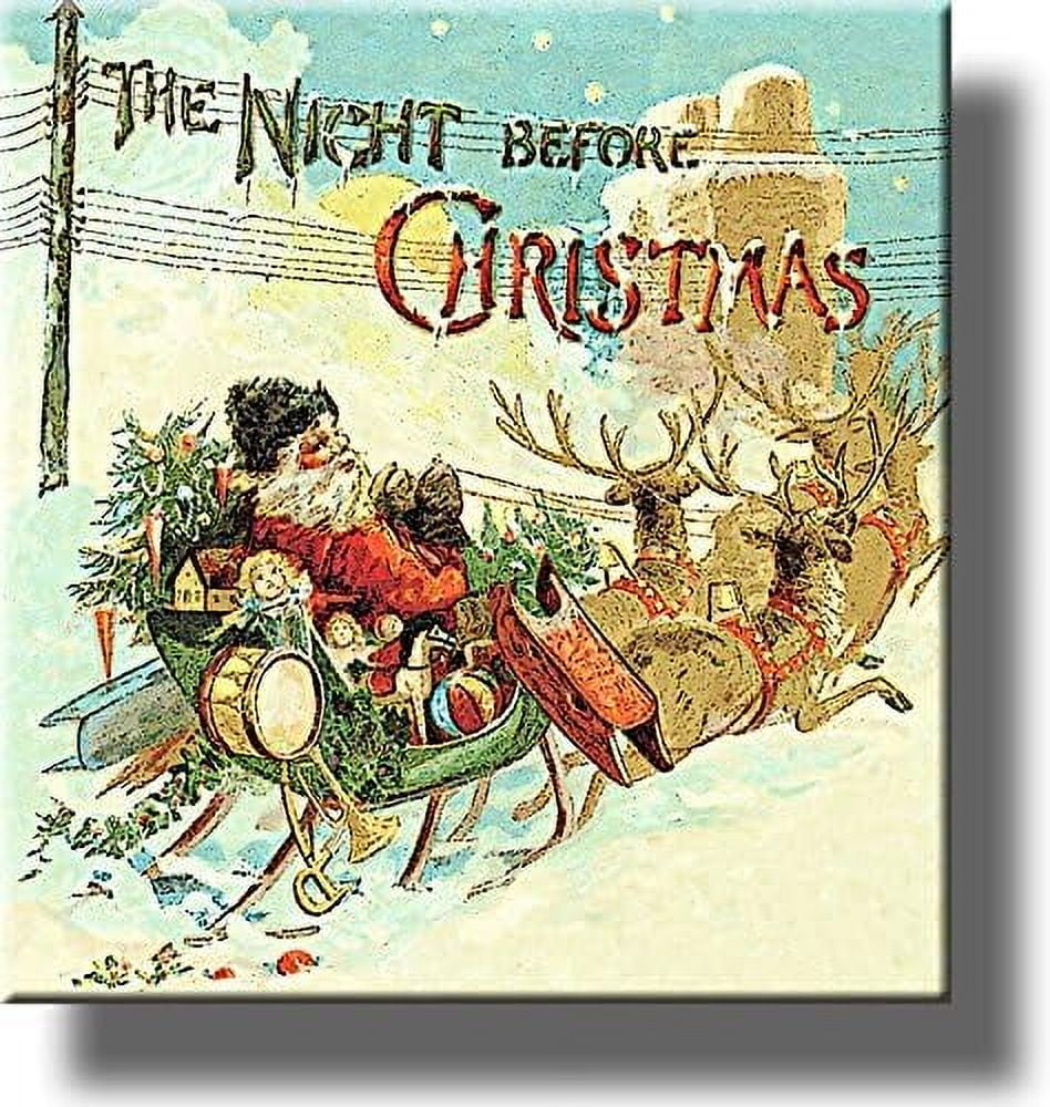 AABERIC Santa in Sleigh, The Night Before Christmas Picture on ...