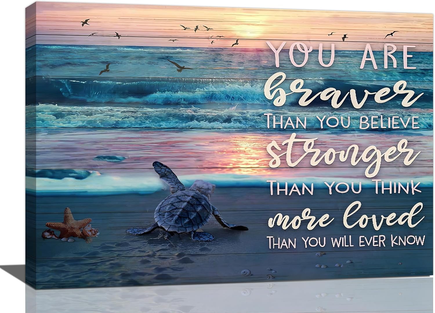 AABERIC Sea Turtle Canvas Wall Art I Can Only Imagine Wall Decor Sea ...