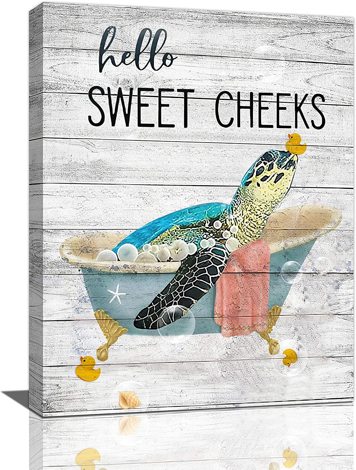 AABERIC Sea Turtle Wall Art Teal Turtle Pictures Wall Decor Funny Sea ...