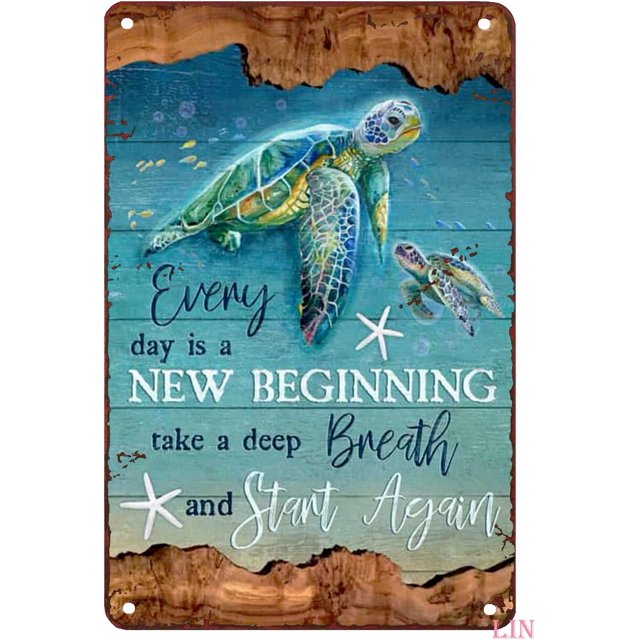 AABERIC Sea Turtles Decor Turtle Under Ocean Everyday is a New ...