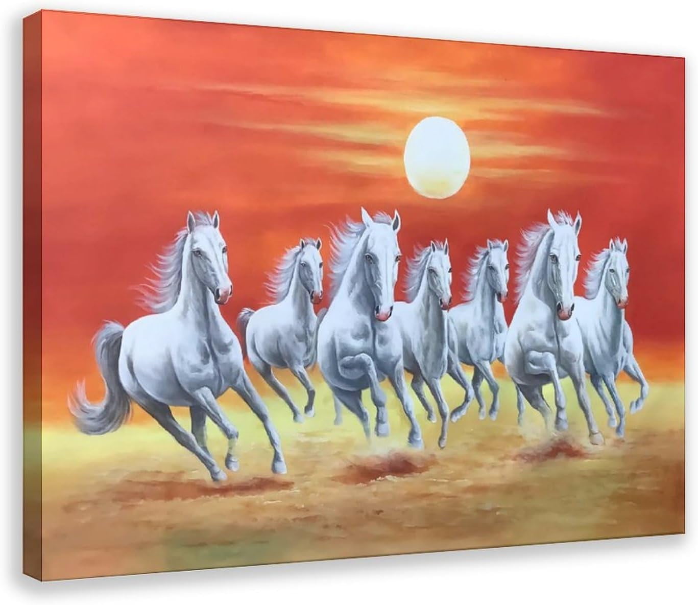 AABERIC Seven Lucky Running Wild Horses Art Animal Wall Art Running ...