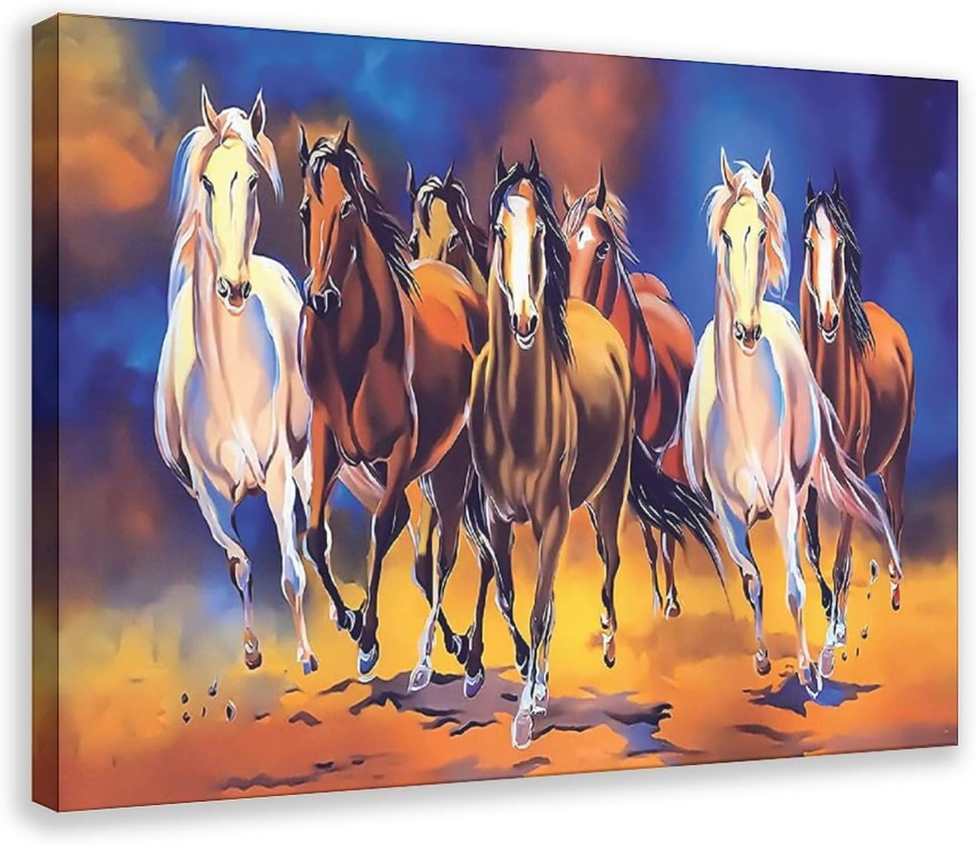 AABERIC Seven Lucky Running Wild Horses Art Animal Wall Art Running ...