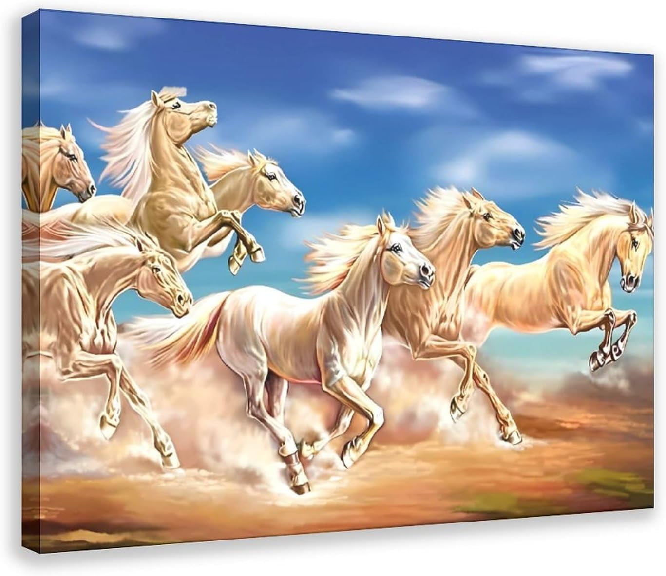 AABERIC Seven Lucky Running Wild Horses Art Animal Wall Art Running ...