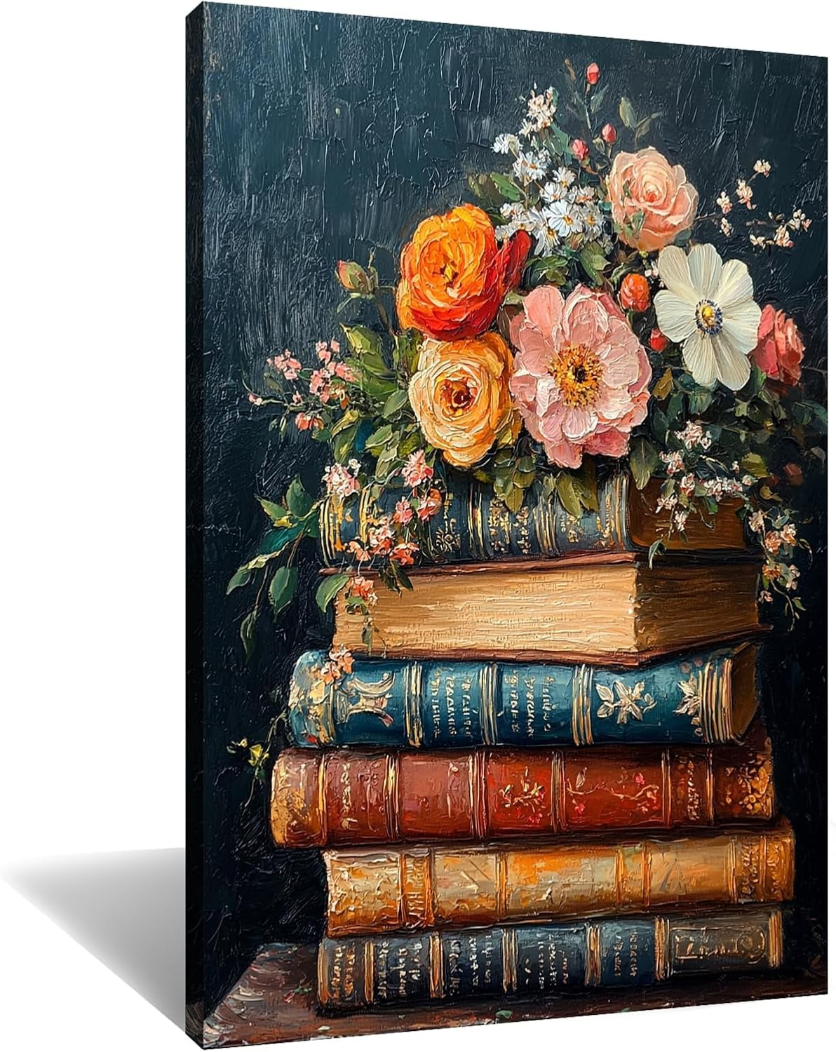 AABERIC Shark Wall Art Blue Painting Shark Catching Fish Picture Print ...