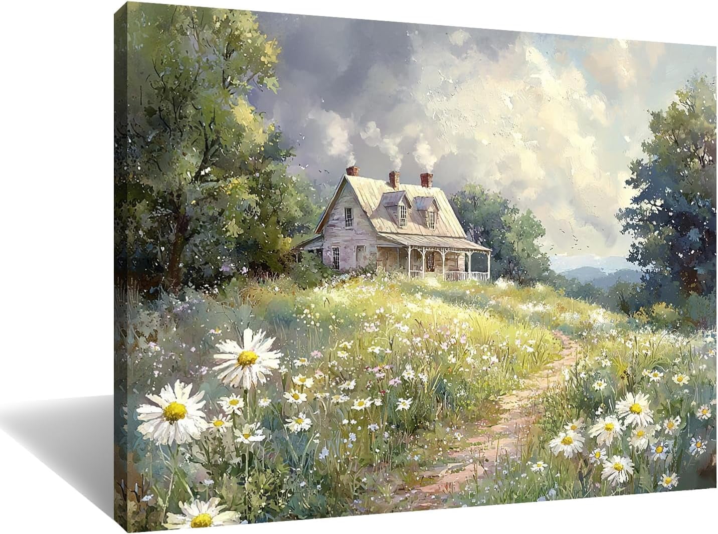 AABERIC Shark Wall Art Blue Painting Shark Catching Fish Picture Print ...