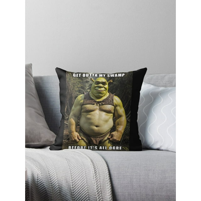 Aaberic Shrek Get Outta My Swamp Meme Throw Pillow Covers Cases Cushion Cover Case Sofa Two Side
