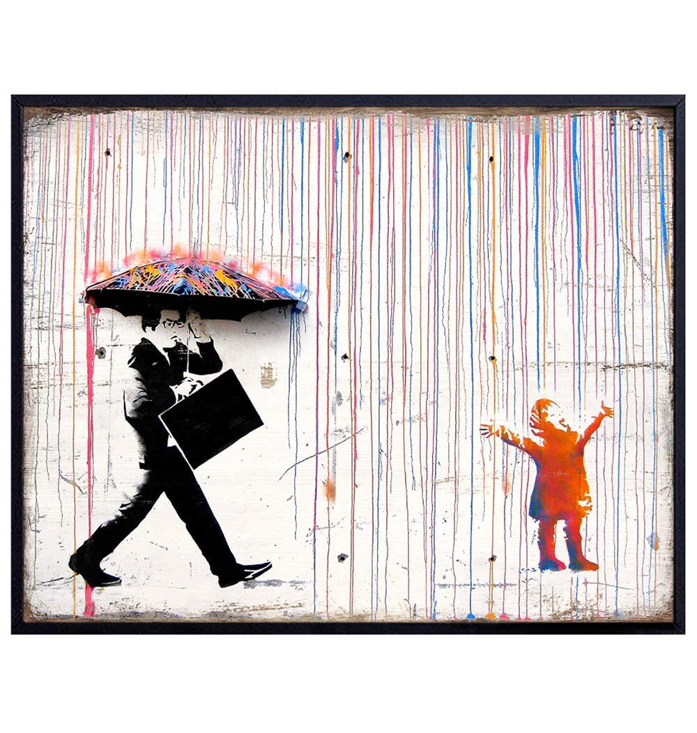 AABERIC Singing in the Rain Graffiti Poster Street Art, Room Decor ...