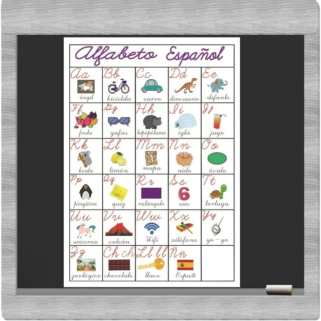 AABERIC Spanish Alphabet Educational Preschool Poster, 26 Alphabet ...