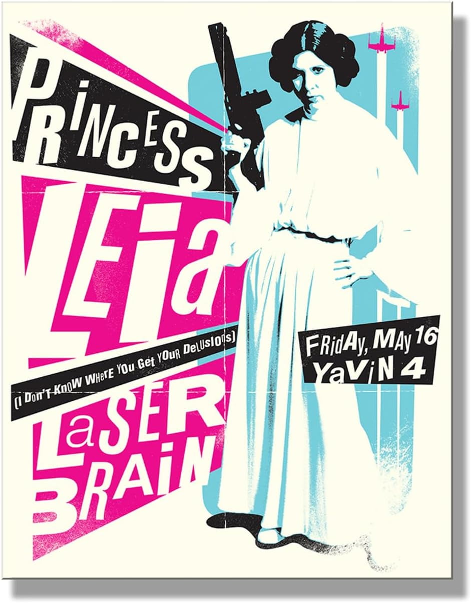 AABERIC Star Wars Princess Leia Tin Sign - Star Wars Décor - Nostalgic ...