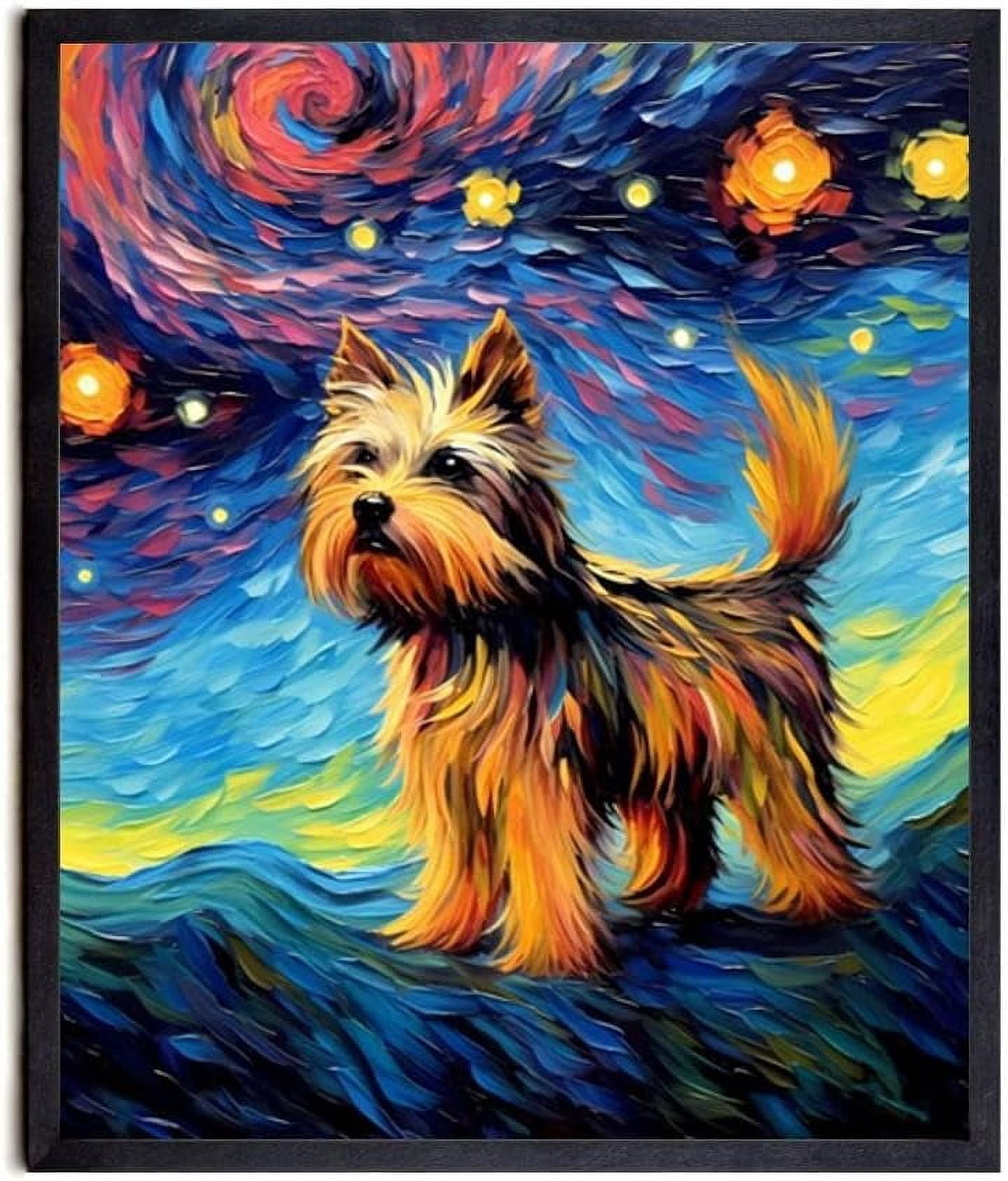 AABERIC Starry Night Van Gogh Inspired Yorkshire Terrier Dog Pet Family ...