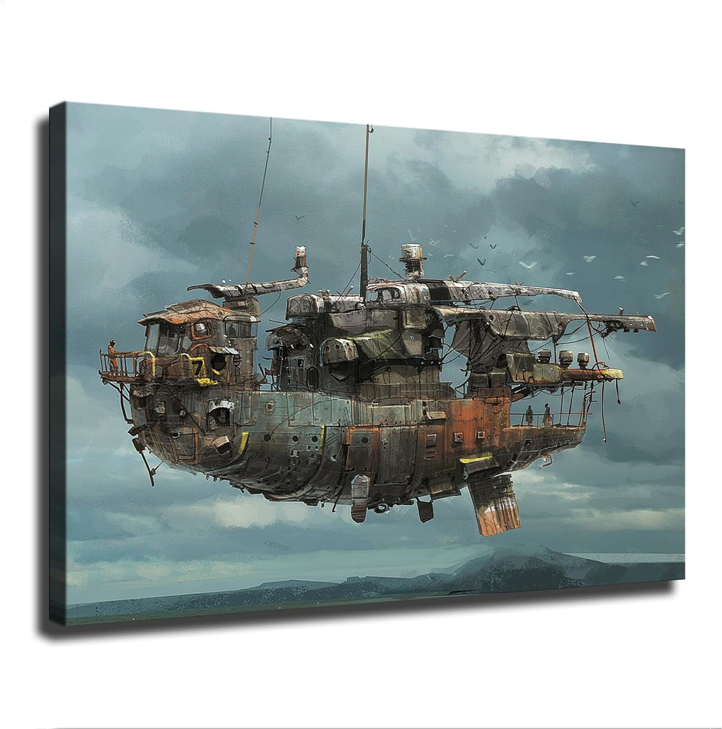AABERIC Steampunk Airship For Sci-Fi Fans Poster Canvas Painting Wall ...