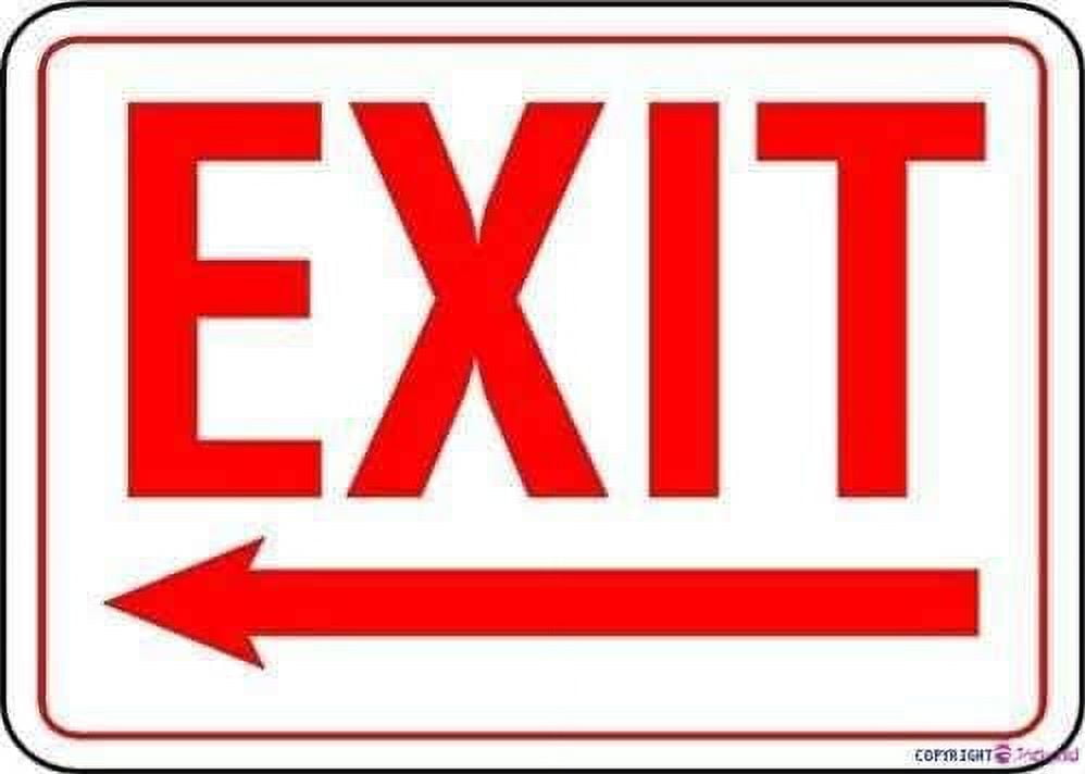 AABERIC Street sign warning plaque Exit Left Arrow Emergency Exit sign ...