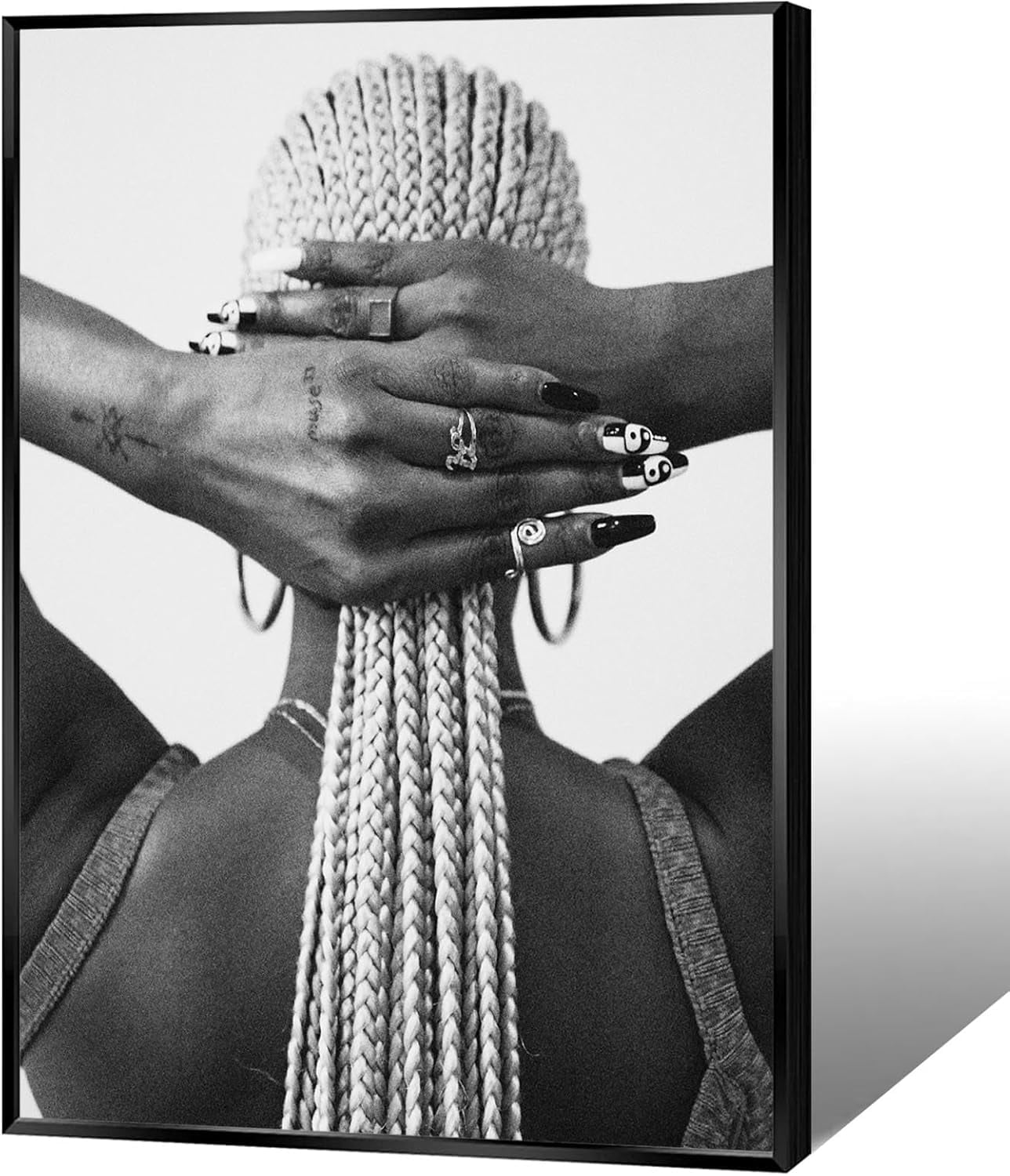 AABERIC Stylish Retro Dice Canvas Wall Art Pink Cute Lucky Number 6 ...