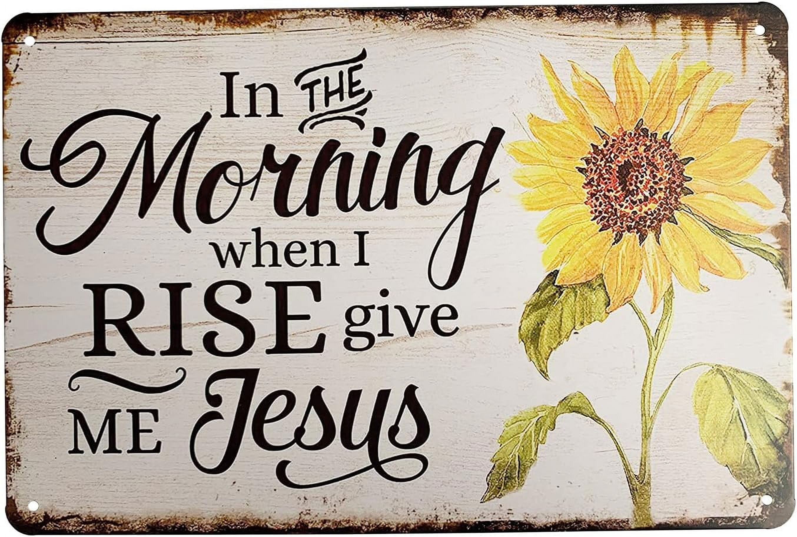 AABERIC Sunflower Decor Rustic Metal Retro Tin Plaque in The Morning ...
