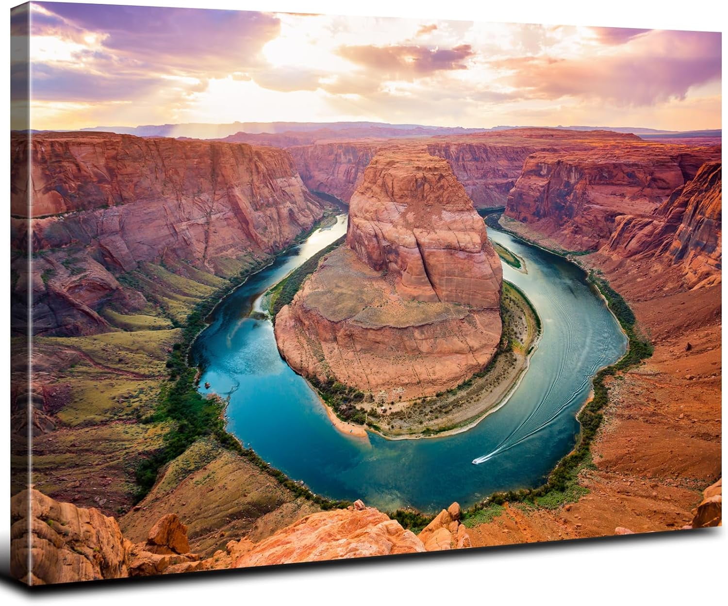 AABERIC Sunset Grand Canyon River Canvas Wall Art Colorado National Park Arizona Landscape Wall ...