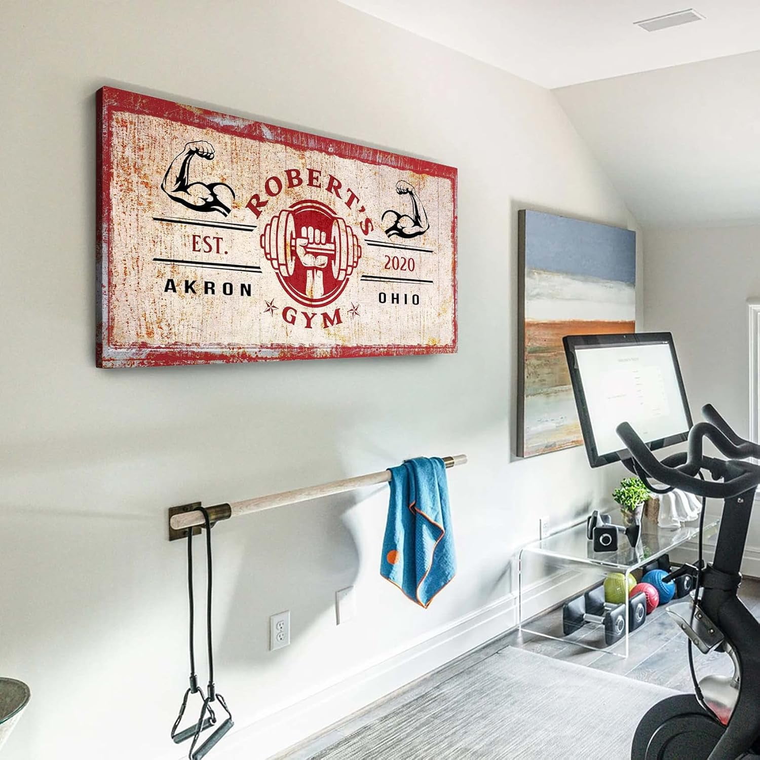 AABERIC Tailored Canvases Personalized Gym Sign Wall Art Motivational ...