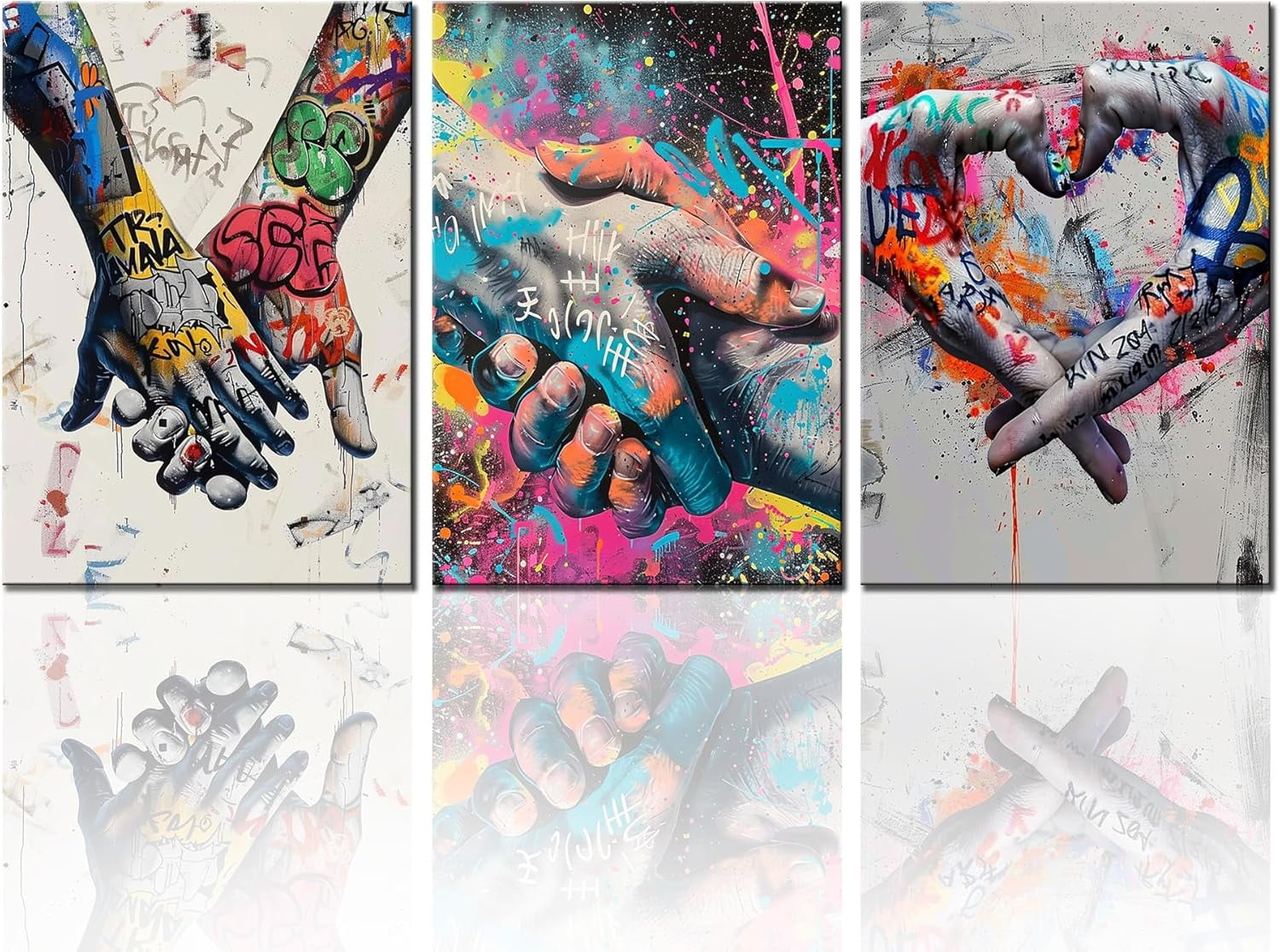 AABERIC Tattoo Hand Street Graffiti Art Paintings Adam Hand of God Pop ...