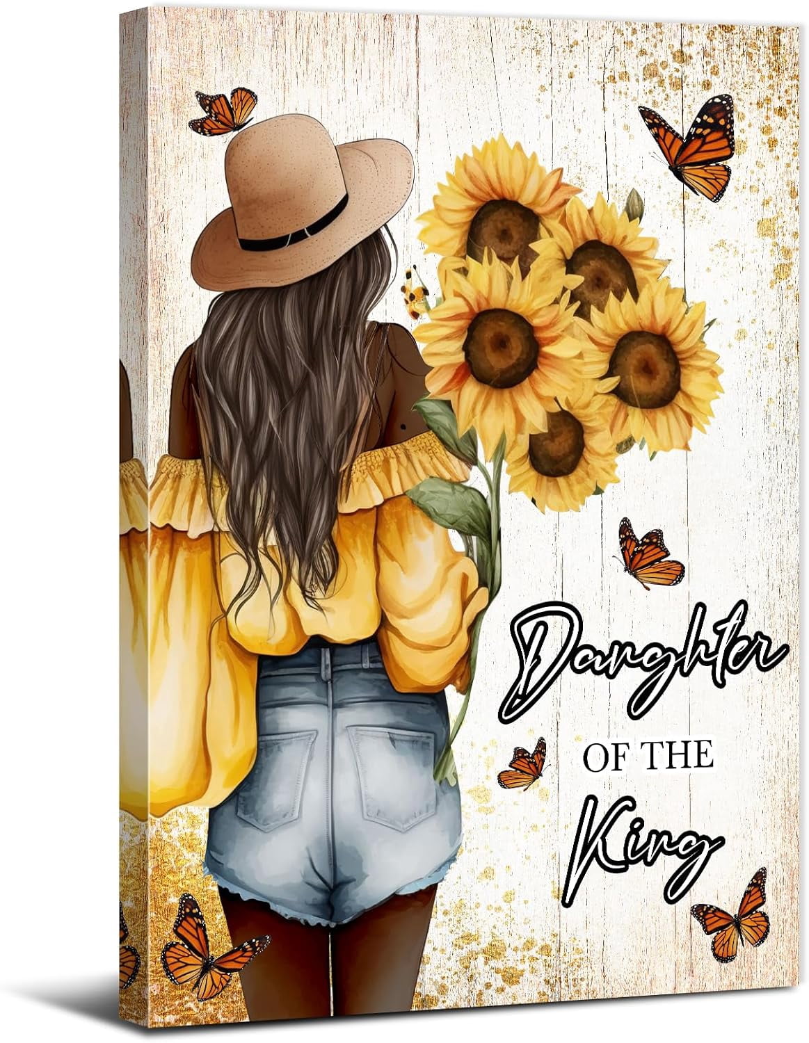 AABERIC Teen Girls Room Wall Art Sunflower Butterfly Picture Canvas ...