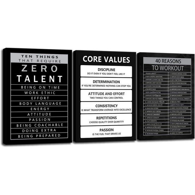AABERIC Ten Things That Require Zero Talent Inspirational Canvas Wall Art 3 Pieces Print ...