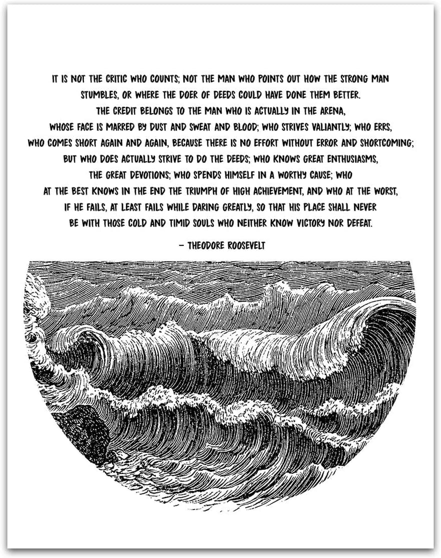 AABERIC Theodore Roosevelt Inspirational Quotes Wall Art Decor ...