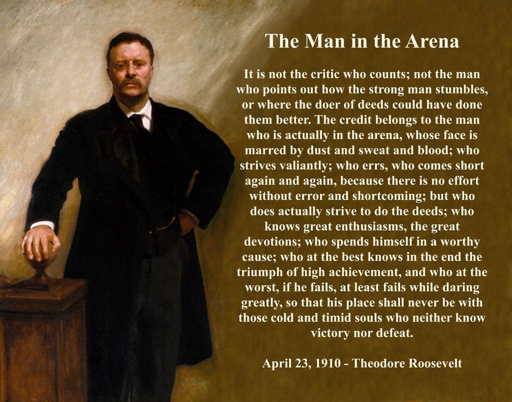 AABERIC Theodore Roosevelt The Man The Arena Typography Book Page Print ...