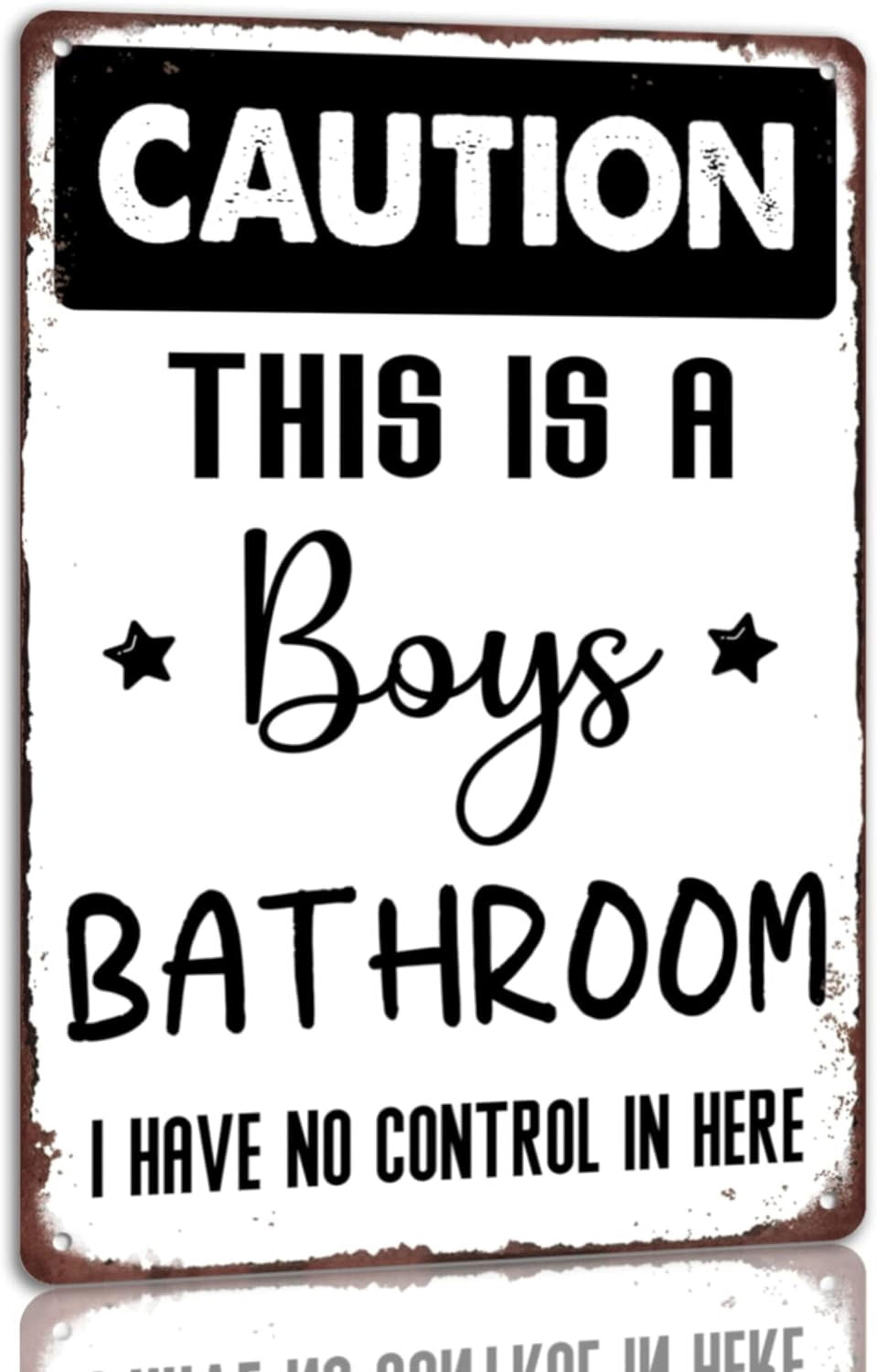 AABERIC This Is a Boys Bathroom Metal Tin Sign Funny Bathroom Signs ...