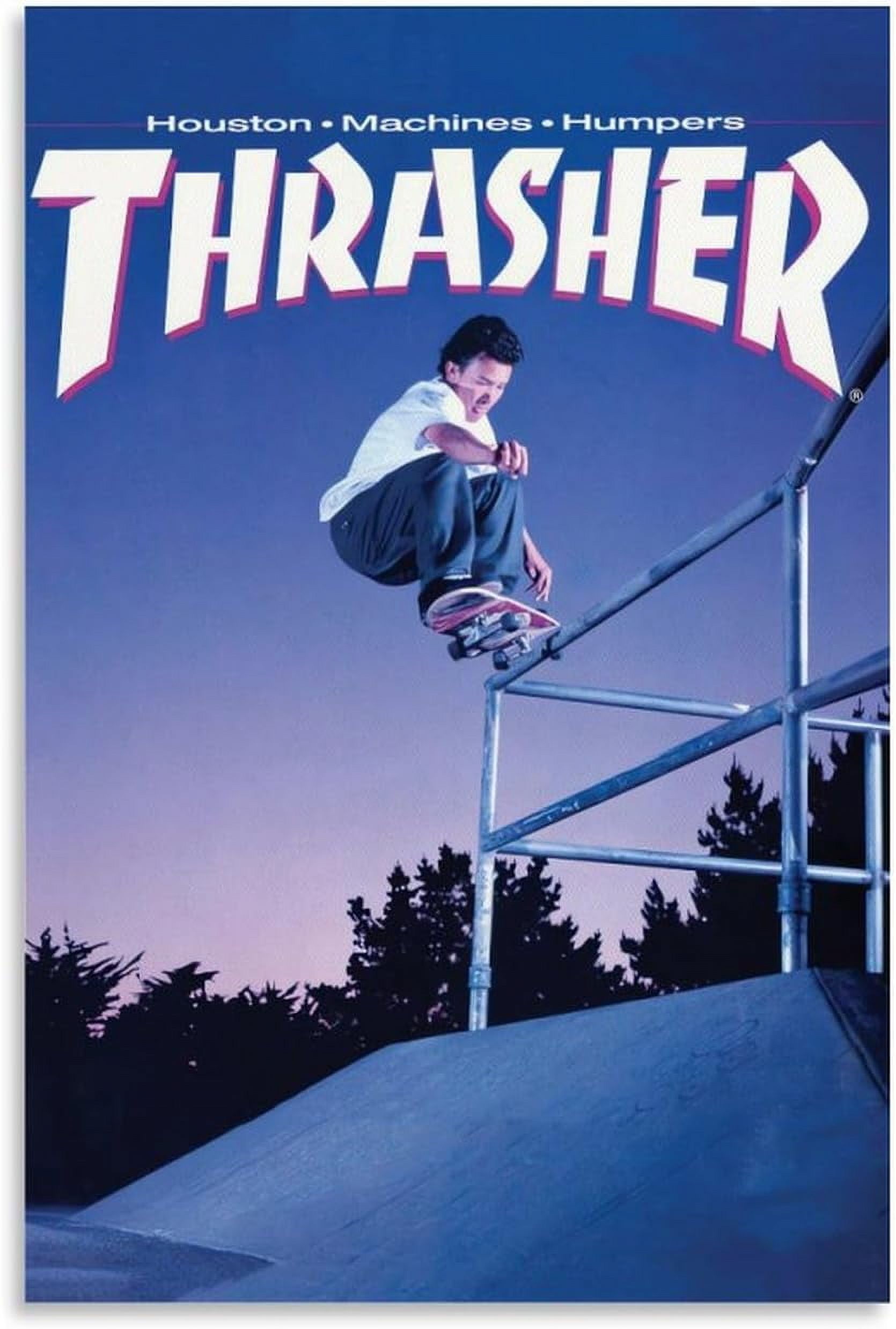 AABERIC Thrasher Skateboard Poster Wall Art Picture Print Painting for Home Bedroom Decor Poster ...