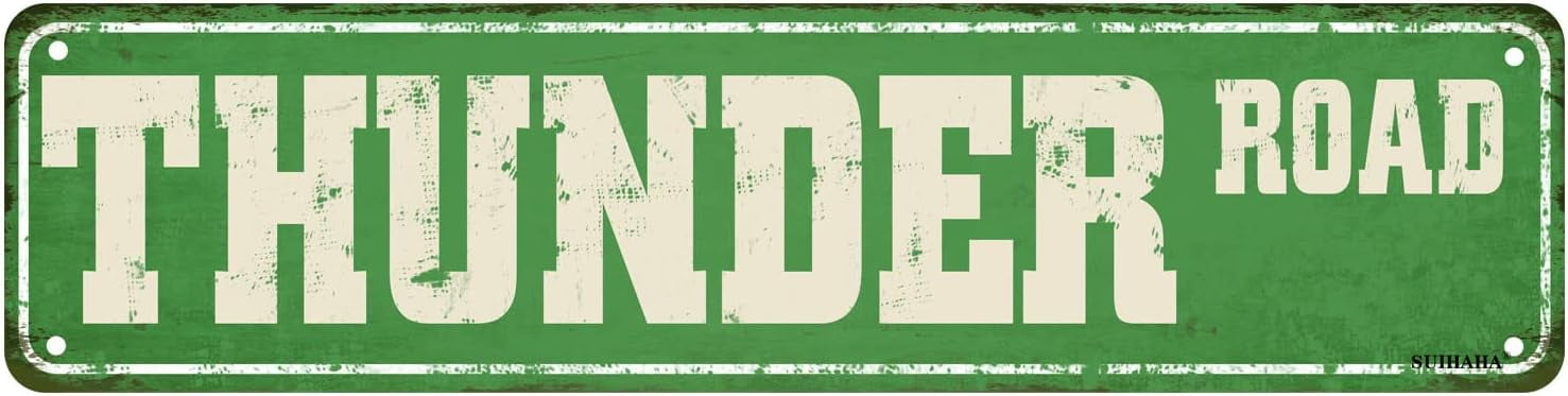 AABERIC Thunder Road Retro Street Tin Sign Home Bar Cafe Garage ...