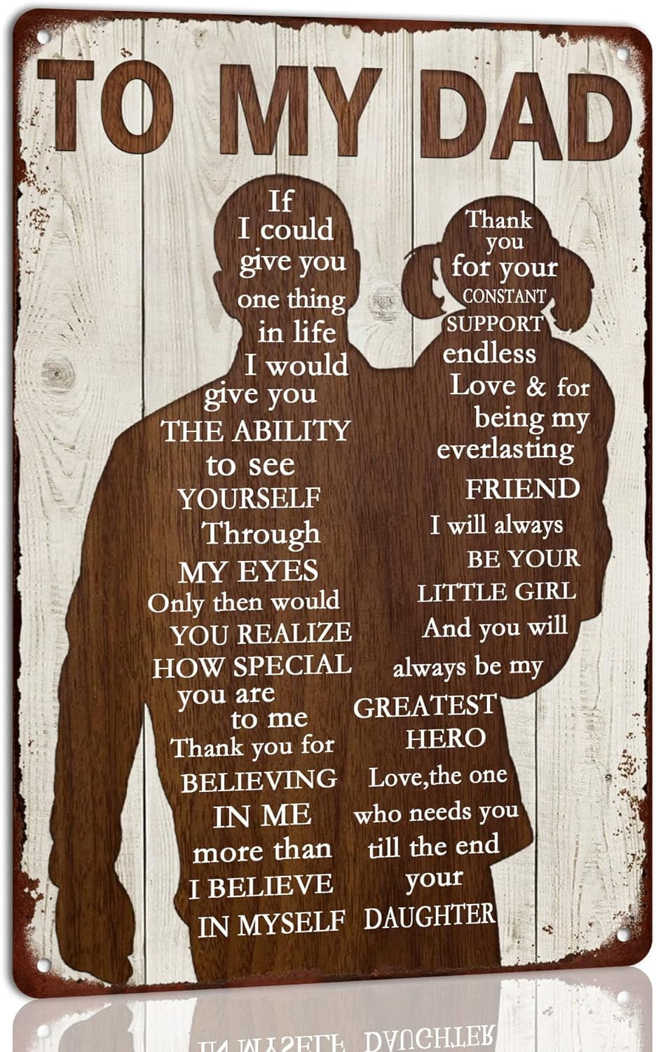 AABERIC To My Dad Metal Sign Father's Day Tin Sign Vintage Home Wall ...