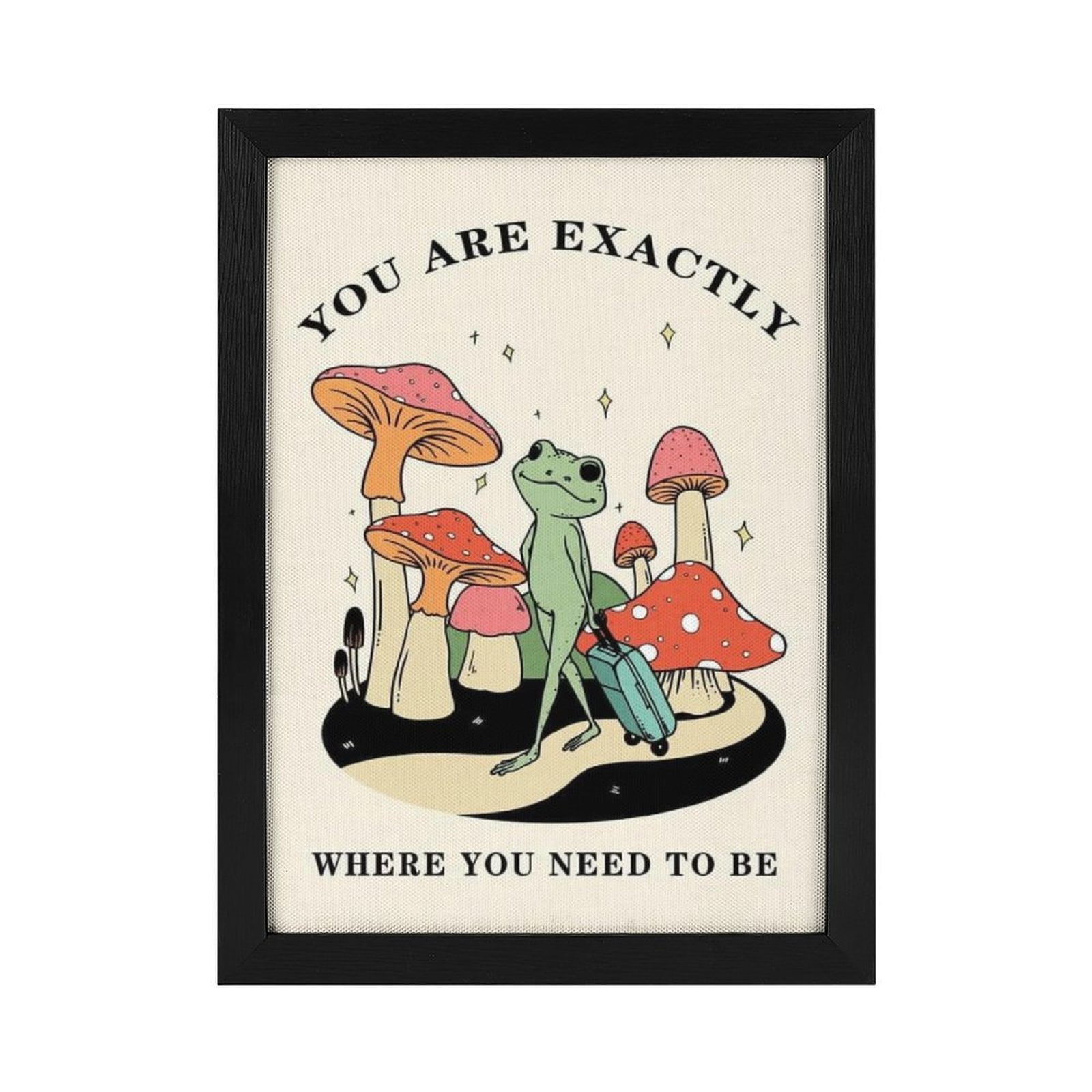 AABERIC Together Until We Croak Canvas Wall Art Kawaii Frog Mushroom ...