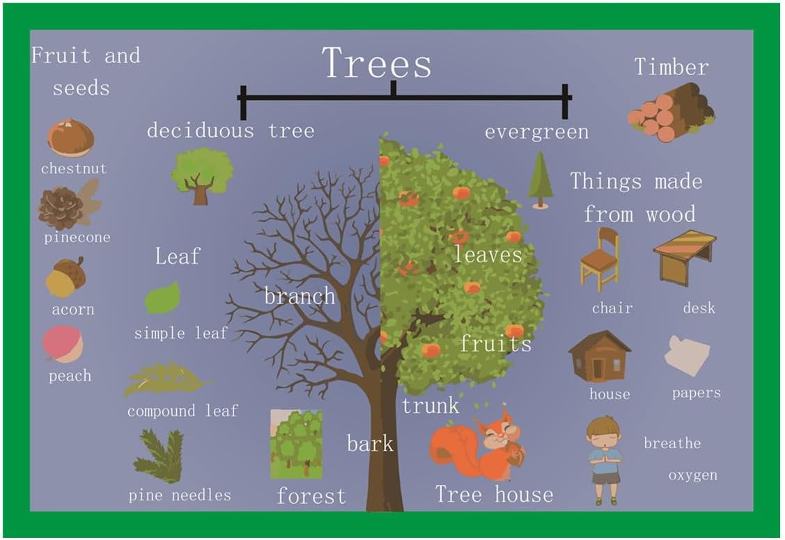 AABERIC Trees Mind Mapping Educational Canvas Prints Wall Posters ...