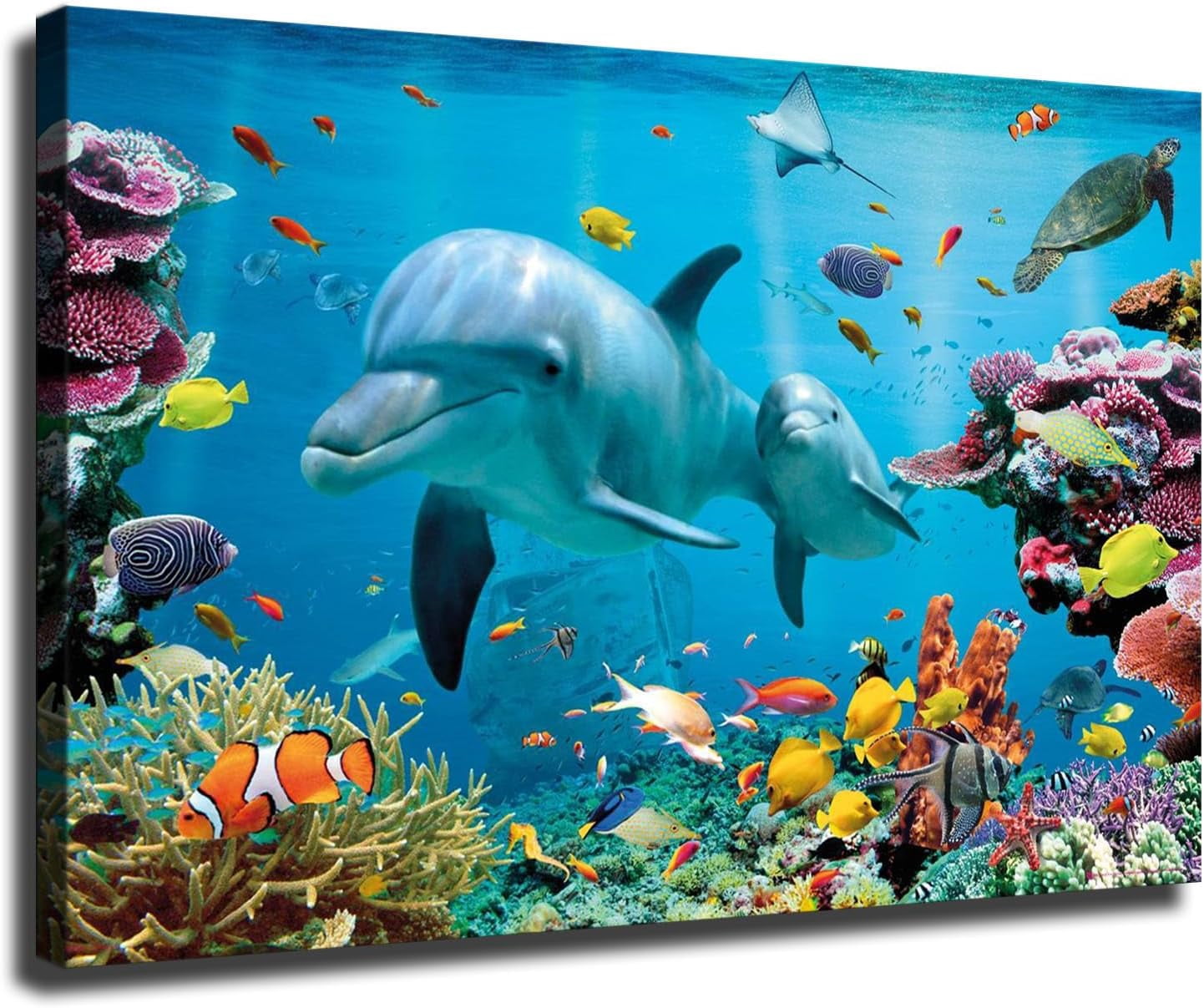 AABERIC Tropical Dolphin Animal Poster Canvas Print Painting Picture ...