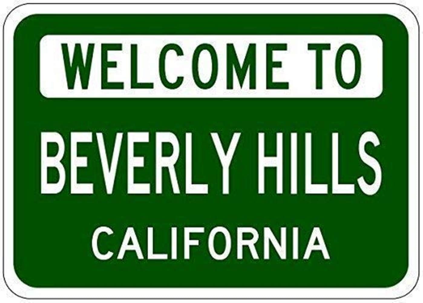 AABERIC USA Welcome To Beverly Hills, California New Tin Sign Aluminum ...
