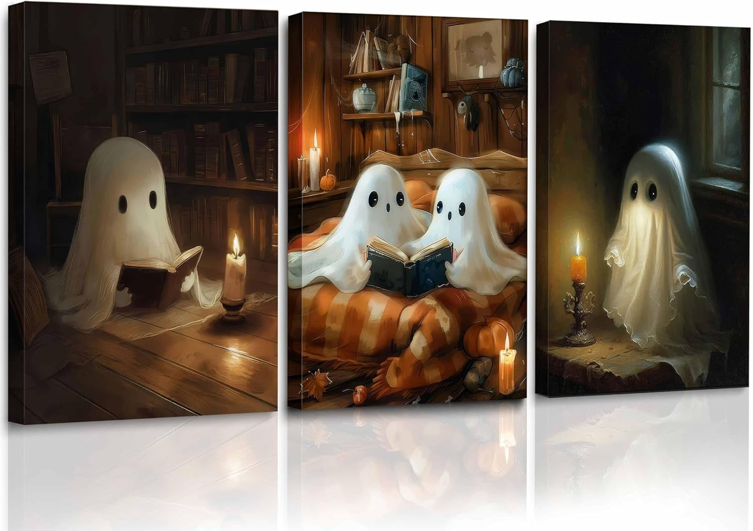 AABERIC Ufo And Victorian Landscape Set of 3 Oil Painting Art Print ...